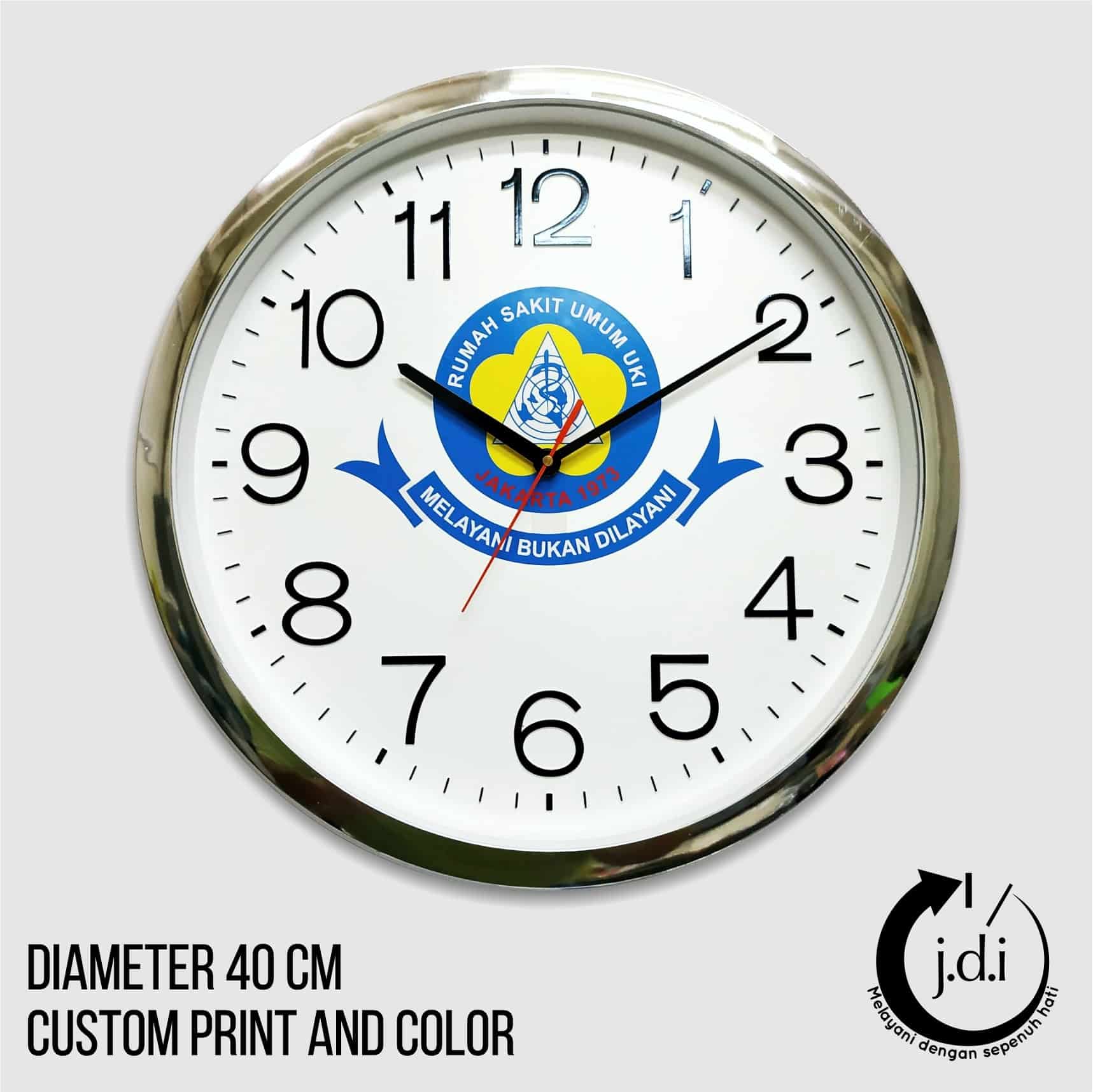 RSU UKI 40cm Jam Dinding Kustom Berkualitas