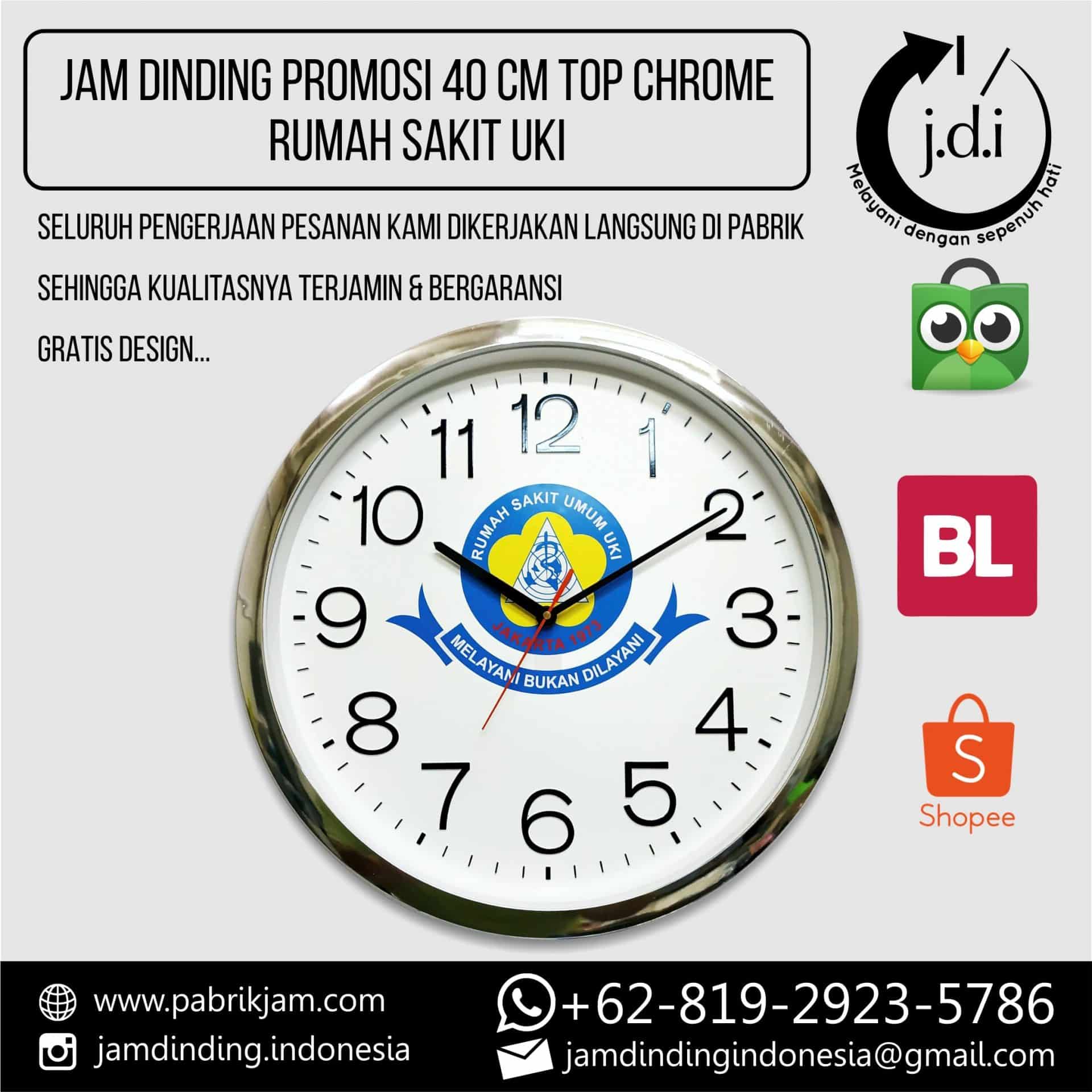 RSU UKI 40cm Jam Dinding Kustom Berkualitas